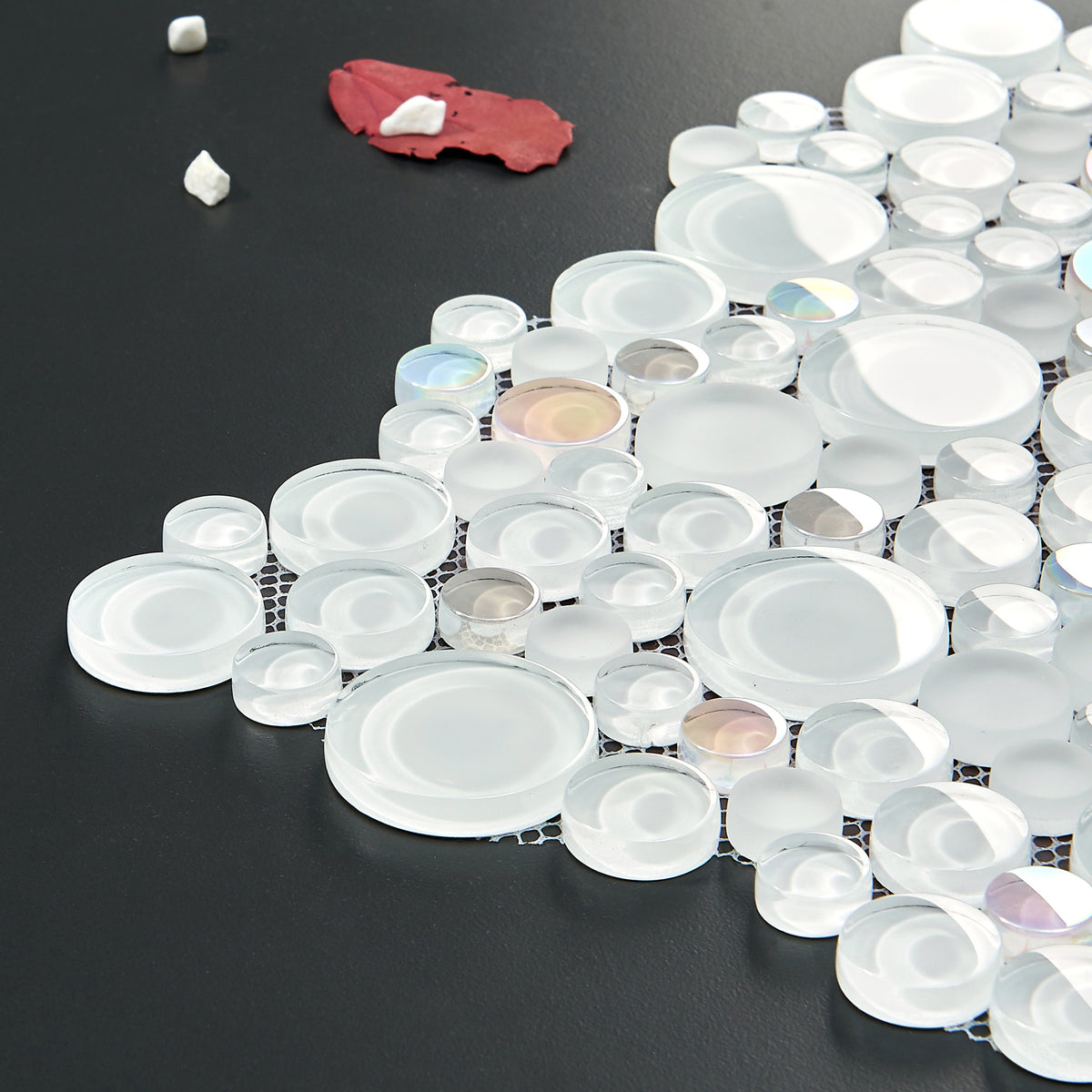 Glass Mosaic Tile, "Bubble Collection", GM4101 - Mist, 12"X12 ...